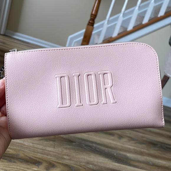Dior | Accessories | Dior Beaut Pink Logo Zip Around Pouch Clutch ...